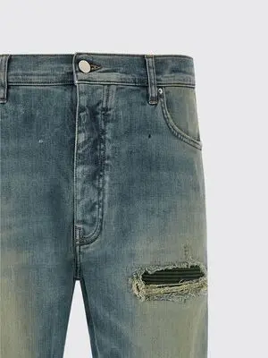 Amiri Distressed Logo Jeans - Blue