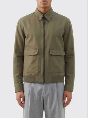 Brioni Bomber Shirt In Cotton Blend - Green