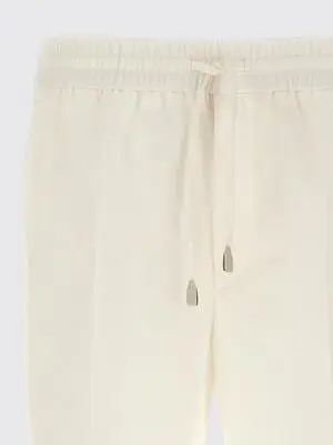 Brioni Linen And Cotton Drawstring Trousers