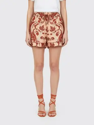 F.R.S FOR RESTLESS SLEEPERS Silk Shorts With Abstract Ethnic Print - Pink