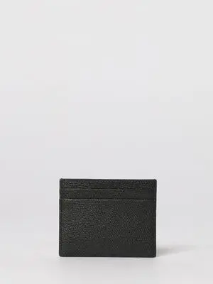 Valentino Garavani Vlogo Signature Grained Leather Credit Card Holder - Black