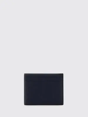 Valentino Garavani Vlogo Signature Grained Leather Credit Card Holder - Marine