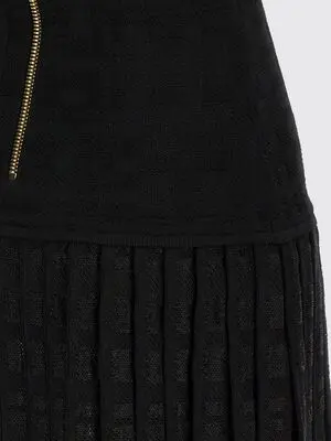 Balmain Halterneck Pleated Dress - Black