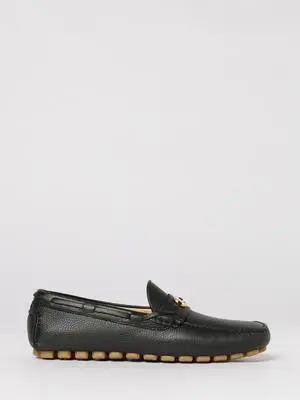 Valentino Garavani Valentino Garavani Grained Leather Driver Loafers Black