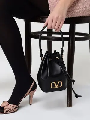 Valentino Garavani Vlogo Signature Leather Bucket Bag