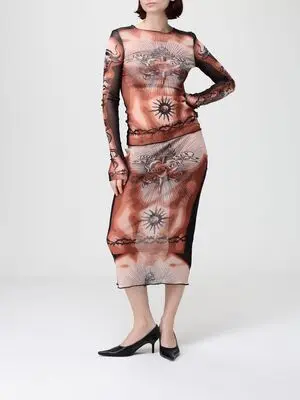 JEAN PAUL GAULTIER Safe Sex Tattoo Re-edition' Printed Tulle Top