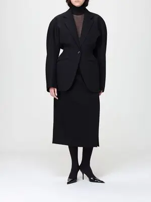 MUGLER Lyocell Turtleneck Top - Black