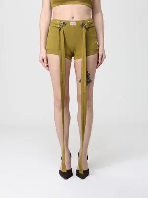JEAN PAUL GAULTIER Ribbed Shorts With Tie Detail - Green