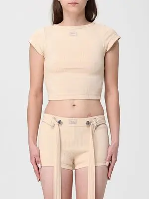 JEAN PAUL GAULTIER Cotton Crop T-shirt - Nude