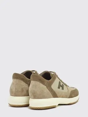 Hogan Interactive Mesh And Suede Sneakers - Brown