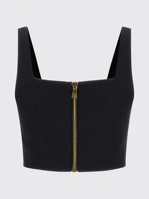 Balmain Cropped Top With Embellished Buttons - Black