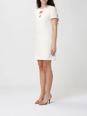 Valentino Garavani Virgin Wool And Silk Dress With Bow Detail - Ivory