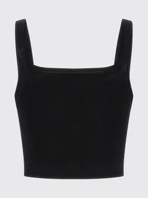 Balmain Cropped Knit Top With Embellished Buttons - Black