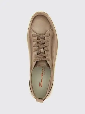 Santoni Nubuck Lace-up Sneakers - Beige