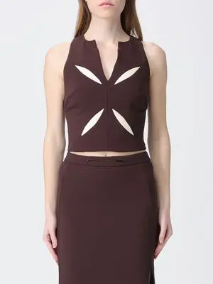 Elisabetta Franchi V-neck Sleeveless Top - Cocoa