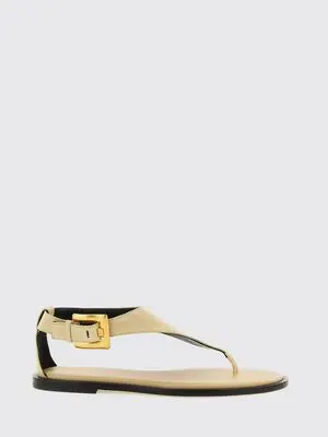 Balmain Suede Calfskin Anthem Sandals - Beige