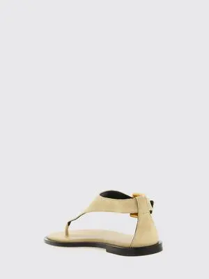 Balmain Suede Calfskin Anthem Sandals - Beige