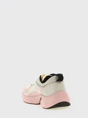 JIMMY CHOO Diamond Run Stretch Knit And Leather Sneakers - Pink