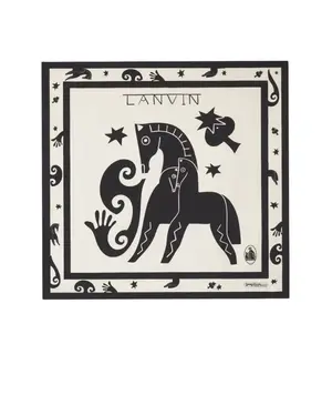 LANVIN Silk Scarf With Graphic Print - White