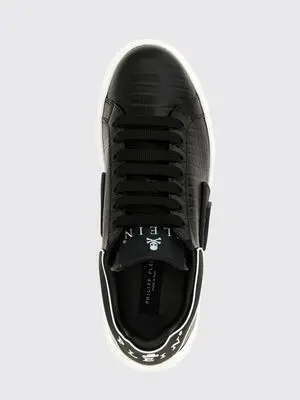 Philipp Plein Phantom Kick Crocodile Print Leather Low Top Sneakers