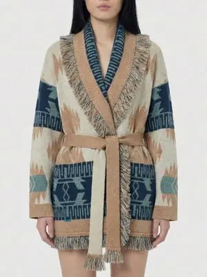 Alanui Navajo-inspired Belted Cardigan - Beige