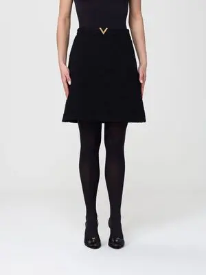 Valentino Garavani Textured A-line Skirt - Black