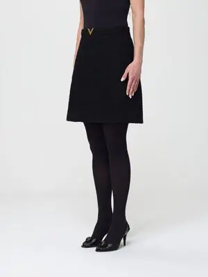 Valentino Garavani Textured A-line Skirt - Black
