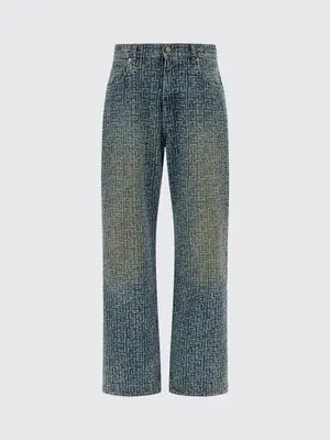 Balmain Monogrammed Straight Leg Jeans