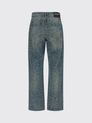 Balmain Monogrammed Straight Leg Jeans