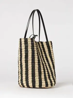 Valentino Garavani Striped Raffia Tote Bag - Natural