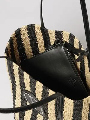 Valentino Garavani Striped Raffia Tote Bag - Natural