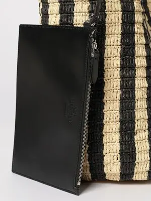 Valentino Garavani Striped Raffia Tote Bag - Natural