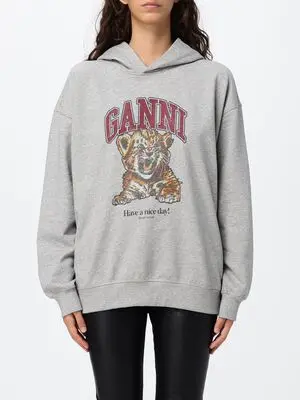 GANNI Graphic Hoodie - Grey