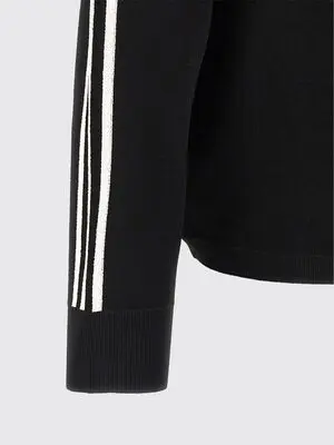 Y3 Crew Neck Pullover With Distressed Mesh And Asymmetrical Hem