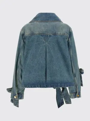 GANNI Denim Jacket With Bow Detailing - Blue