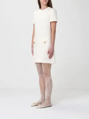 Valentino Garavani Vlogo Virgin Wool And Silk Mini Dress - Ivory