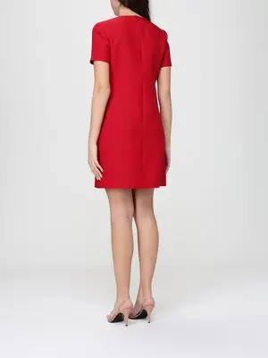 Valentino Garavani Vlogo Virgin Wool And Silk Mini Dress - Red