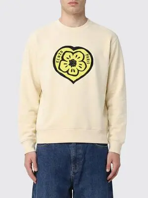 Kenzo Cotton Crewneck Sweatshirt With Logo - Beige