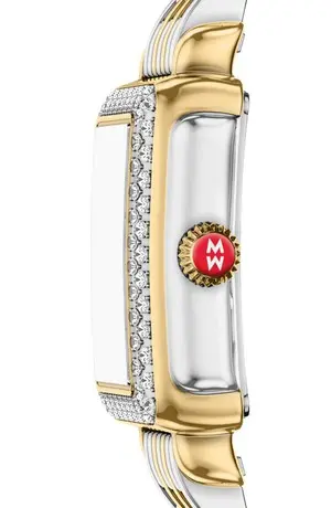 Michele Deco Madison Mini Diamond & Mother-of-pearl Bracelet Watch - Two-tone/blue