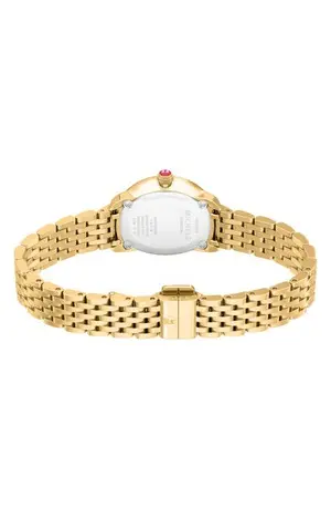 Michele Serein Oval Diamond & Mother-of-pearl Bracelet Watch - Gold