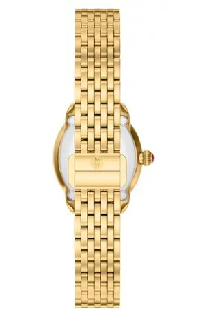 Michele Serein Oval Diamond & Mother-of-pearl Bracelet Watch - Gold