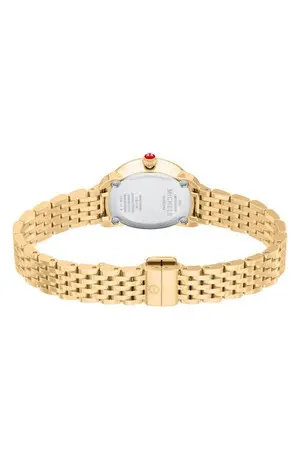 Michele Serein Oval Diamond Bracelet Watch - Gold