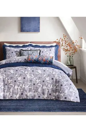 Ted Baker London Mood Floral Comforter & Pillow Shams Set - Deep Blue