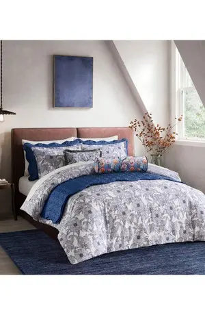 Ted Baker London Mood Floral Comforter & Pillow Shams Set - Deep Blue