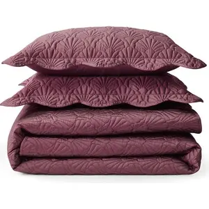 Ted Baker London Deco Shells Quilt & Shams Set - Berry Red