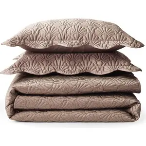 Ted Baker London Deco Shells Quilt & Shams Set - Tan Oak