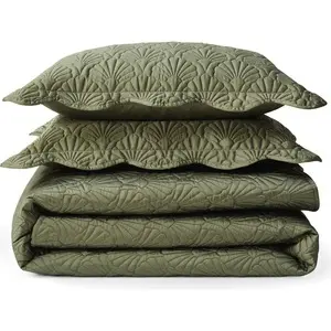 Ted Baker London Deco Shells Quilt & Shams Set Thyme