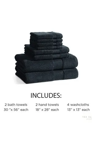 Ted Baker London 8-piece Bath Towel Set - Black