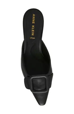 Anne Klein Cassia Buckled Kitten Heel Mules