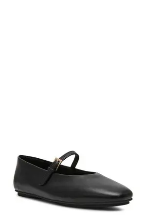Anne Klein Connie Mary Jane Flat - Black Smooth